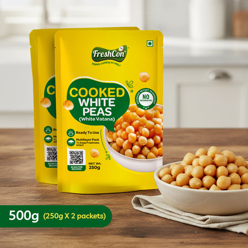 Pre-Cooked White Peas Ready to Use – No Soaking Needed – freshconindia